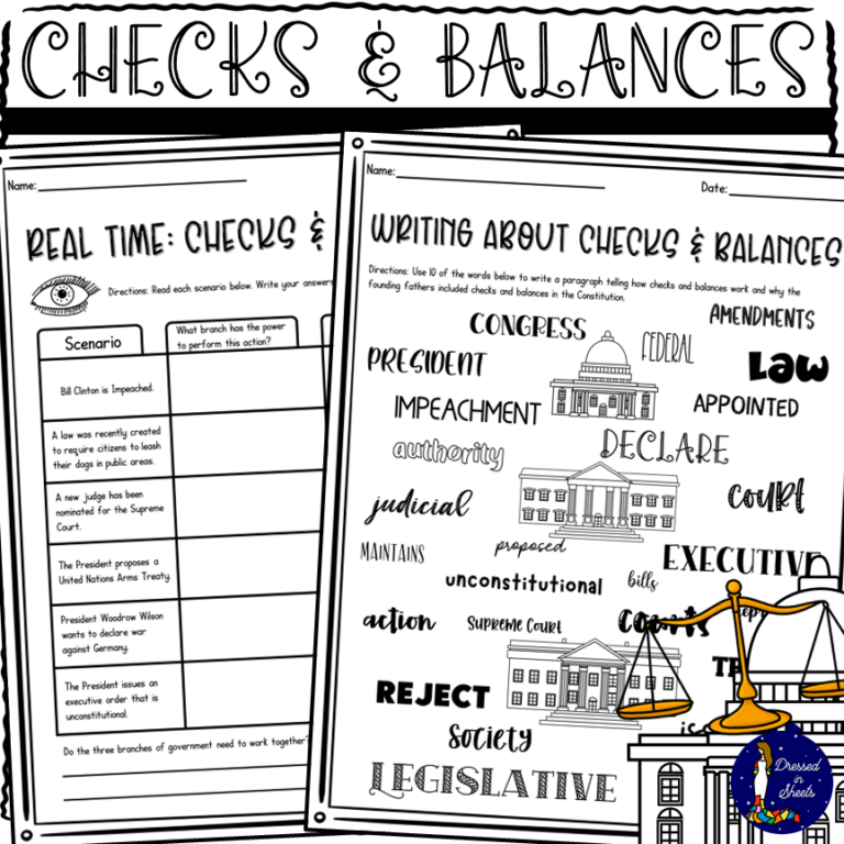 Checks and Balances Worksheets | Made By Teachers