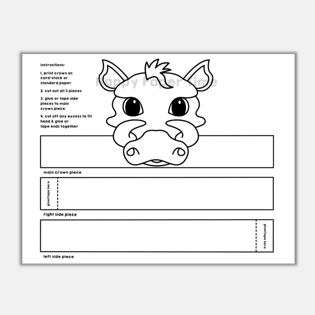 Warthog Paper Crown Printable Africa Animal Coloring Craft - Made By ...