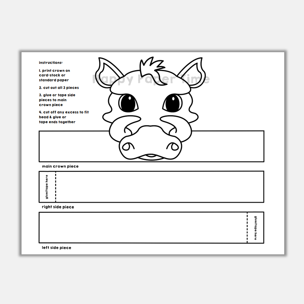 Warthog Paper Crown Printable Africa Animal Coloring Craft - Made By Teachers