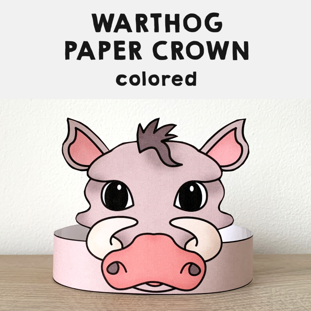 Warthog Paper Crown Printable Africa Animal Costume Craft | Made By ...