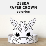 Zebra Paper Crown Printable Africa Animal Coloring Craft | Made By Teachers