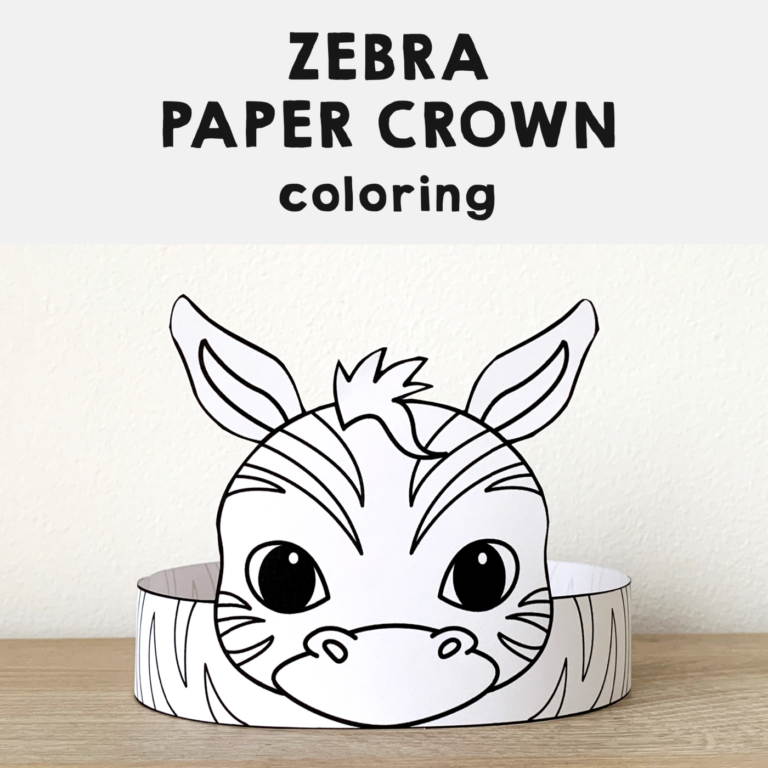 Zebra Paper Crown Printable Africa Animal Coloring Craft | Made By Teachers