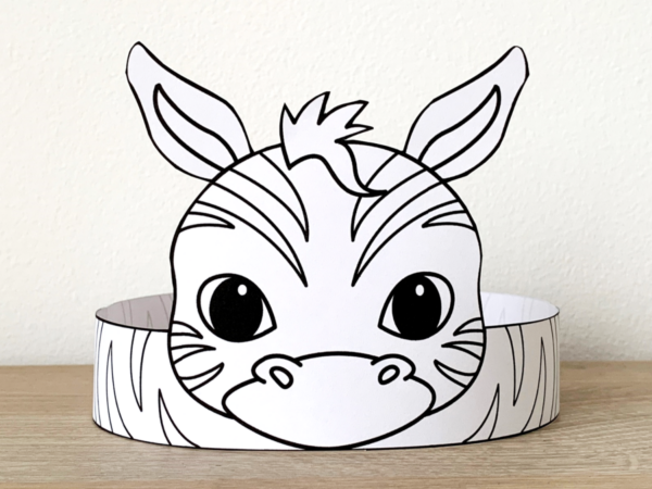 Zebra Paper Crown Printable Africa Animal Coloring Craft | Made By Teachers