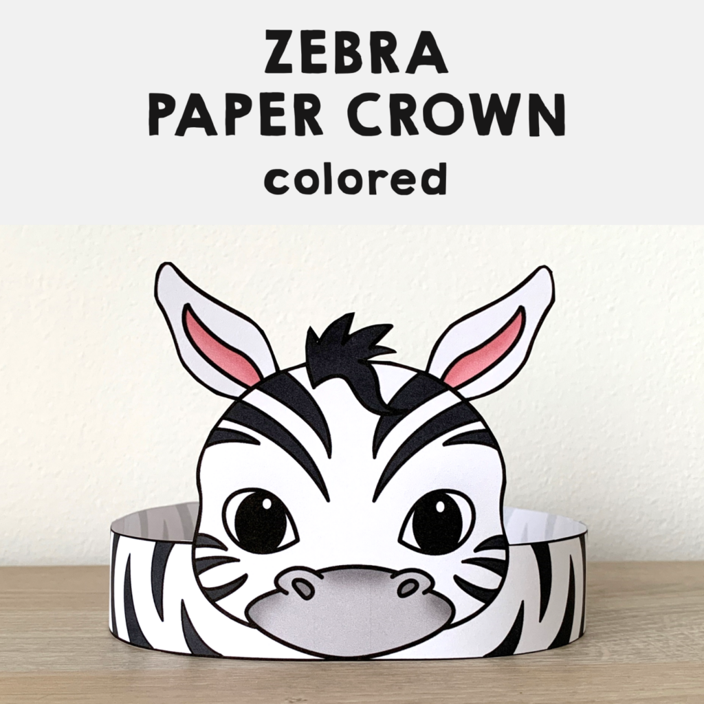 Zebra Paper Crown Printable Africa Animal Costume Craft | Made By Teachers