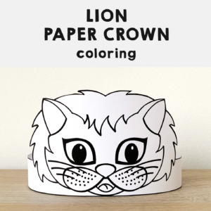 Lion Paper Crown Printable Africa Animal Coloring Craft | Made By Teachers