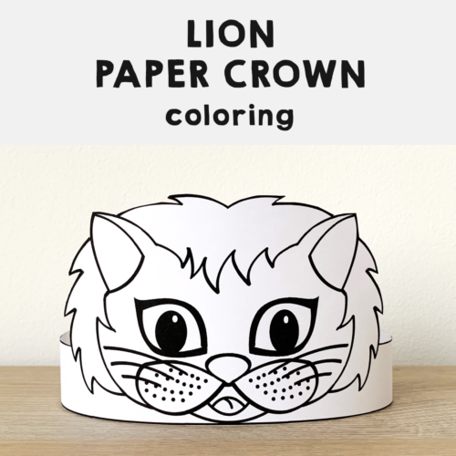 Lion Paper Crown Printable Africa Animal Coloring Craft | Made By Teachers