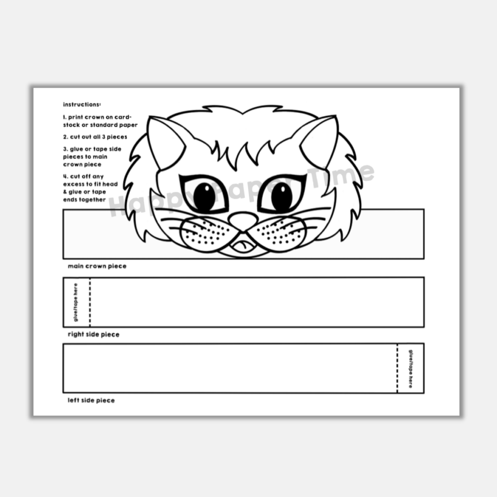Lion Paper Crown Printable Africa Animal Coloring Craft | Made By Teachers
