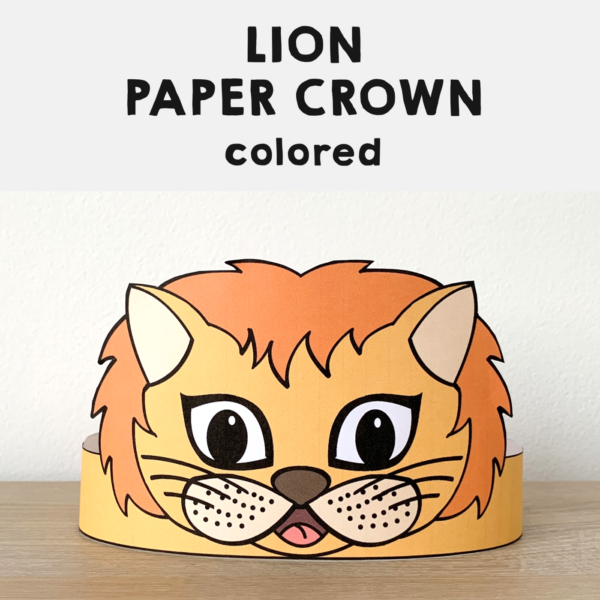 Lion Paper Crowns Printable Africa Animal Coloring Craft | Made By Teachers