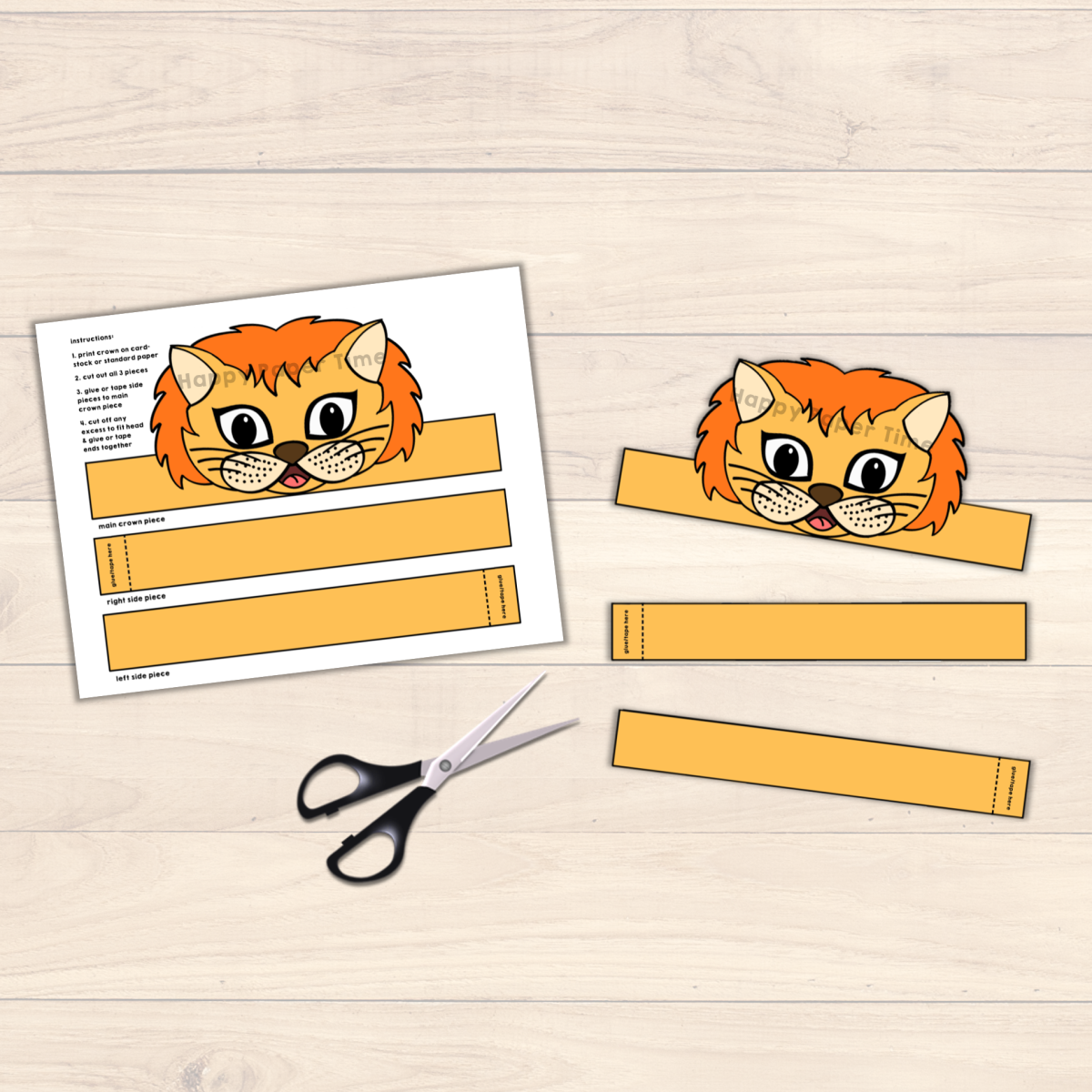 Lion Paper Crown Printable Africa Animal Costume Craft | Made By Teachers