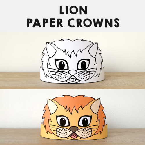 Lion Paper Crowns Printable Africa Animal Coloring Craft | Made By Teachers