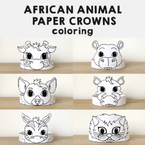 Orangutan Paper Crowns Printable Asian Animal Coloring Craft - Made By ...