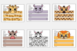 African Animals Paper Crowns Printable Coloring Craft Activity | Made ...