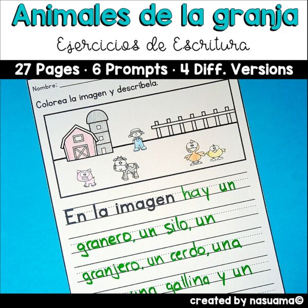Animales de la granja - Escritura - Made By Teachers