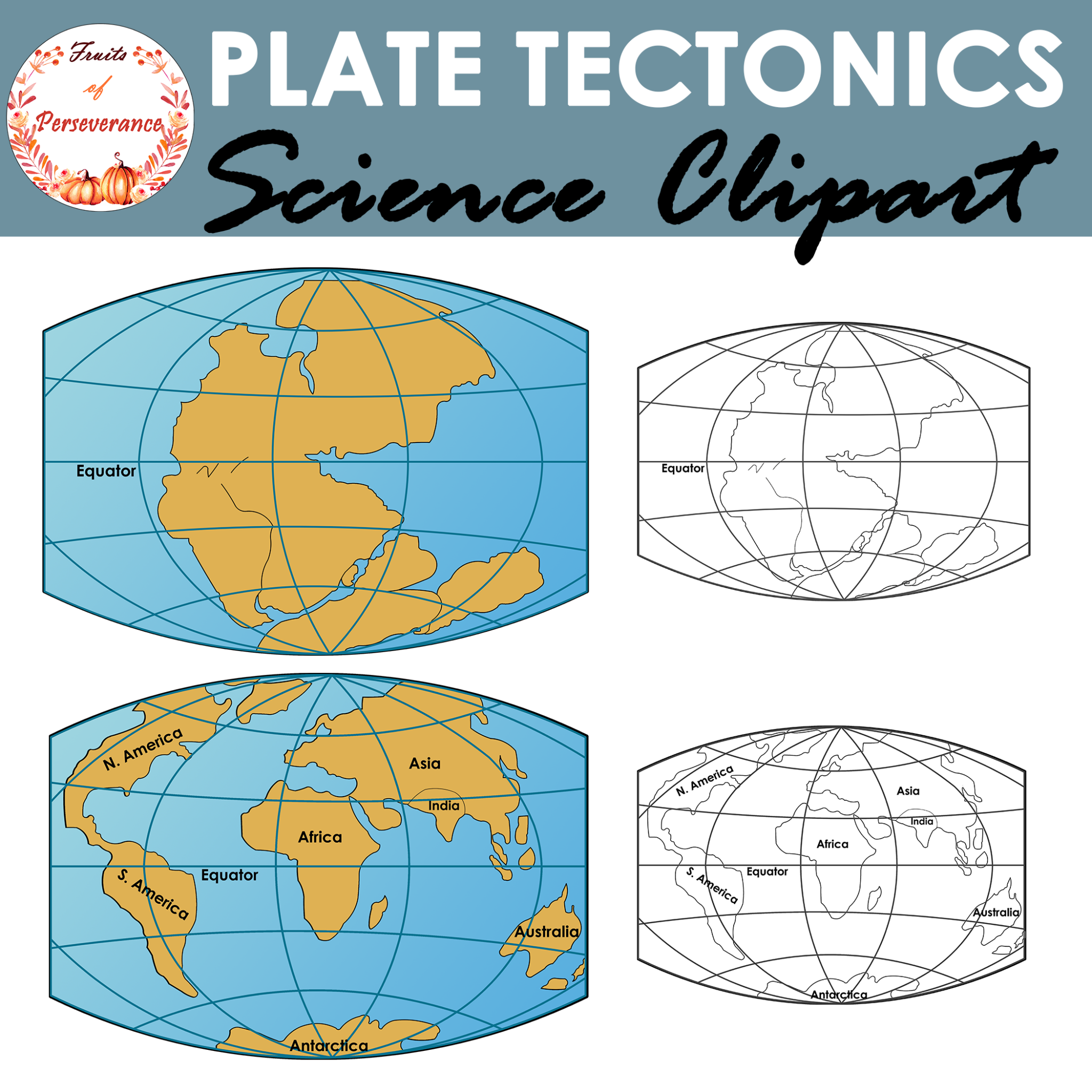 Plate Tectonics Clipart and Diagrams & Continental Drift Clipart - Made ...