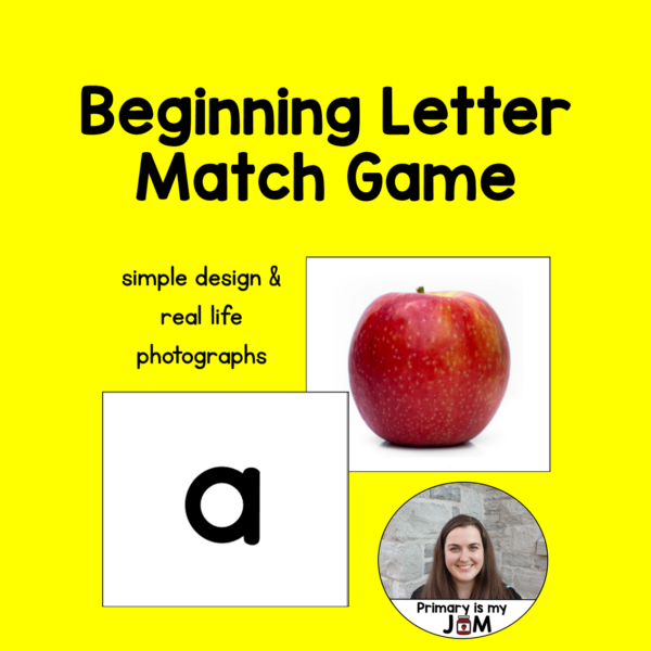 Beginning Letter Match Game with Real Photographs | Made By Teachers
