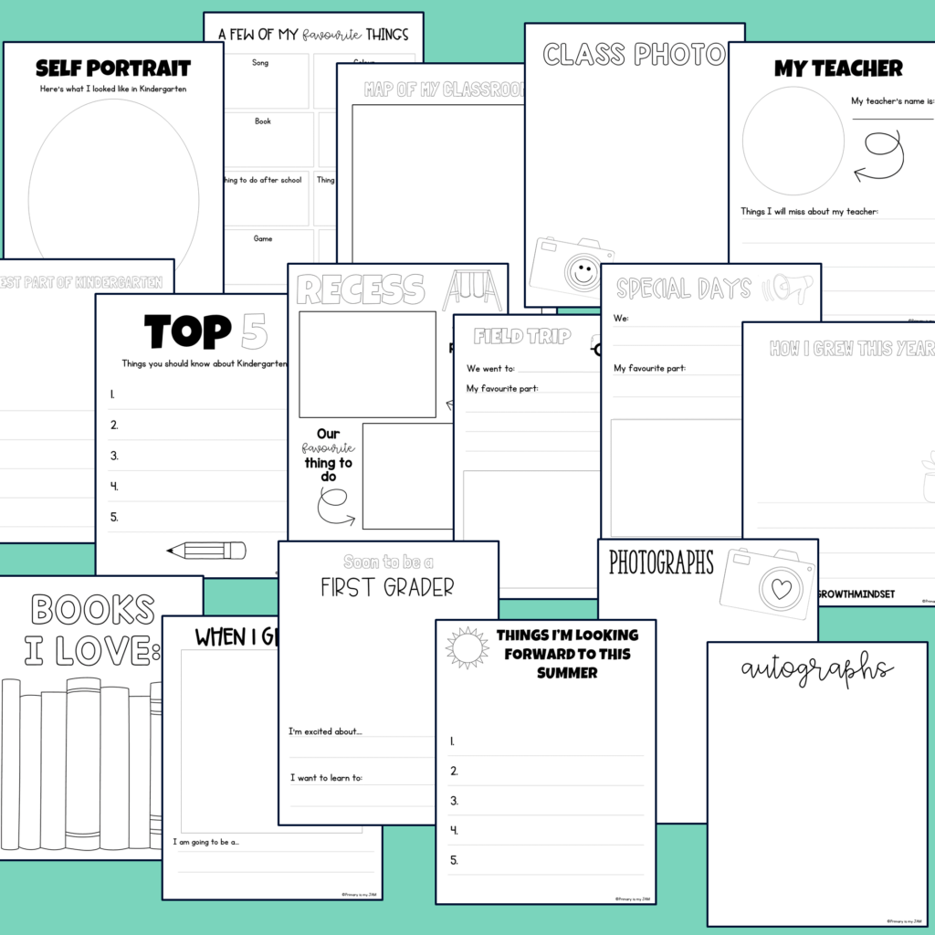 End of Year Memory Book for Kindergarten with Canadian Spelling - Made ...