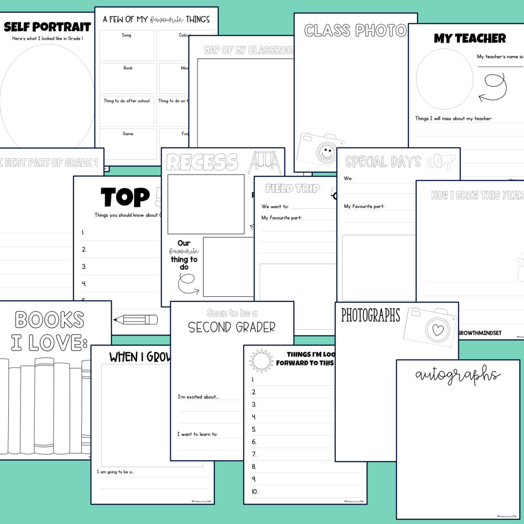 End of Year Memory Book for Grade 1 with Canadian Spelling - Made By ...