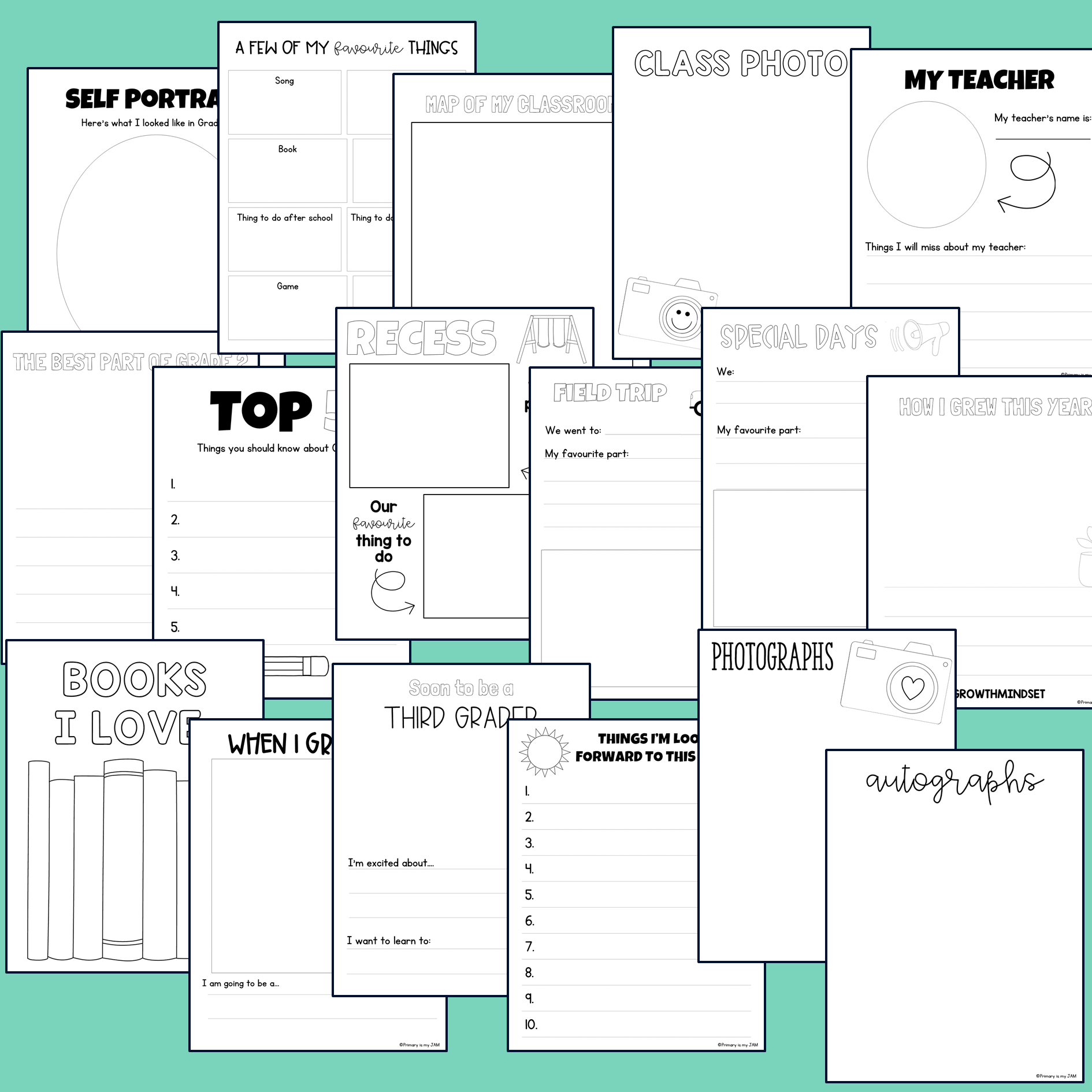 End of Year Memory Book for Grade 2 with Canadian Spelling | Made By ...