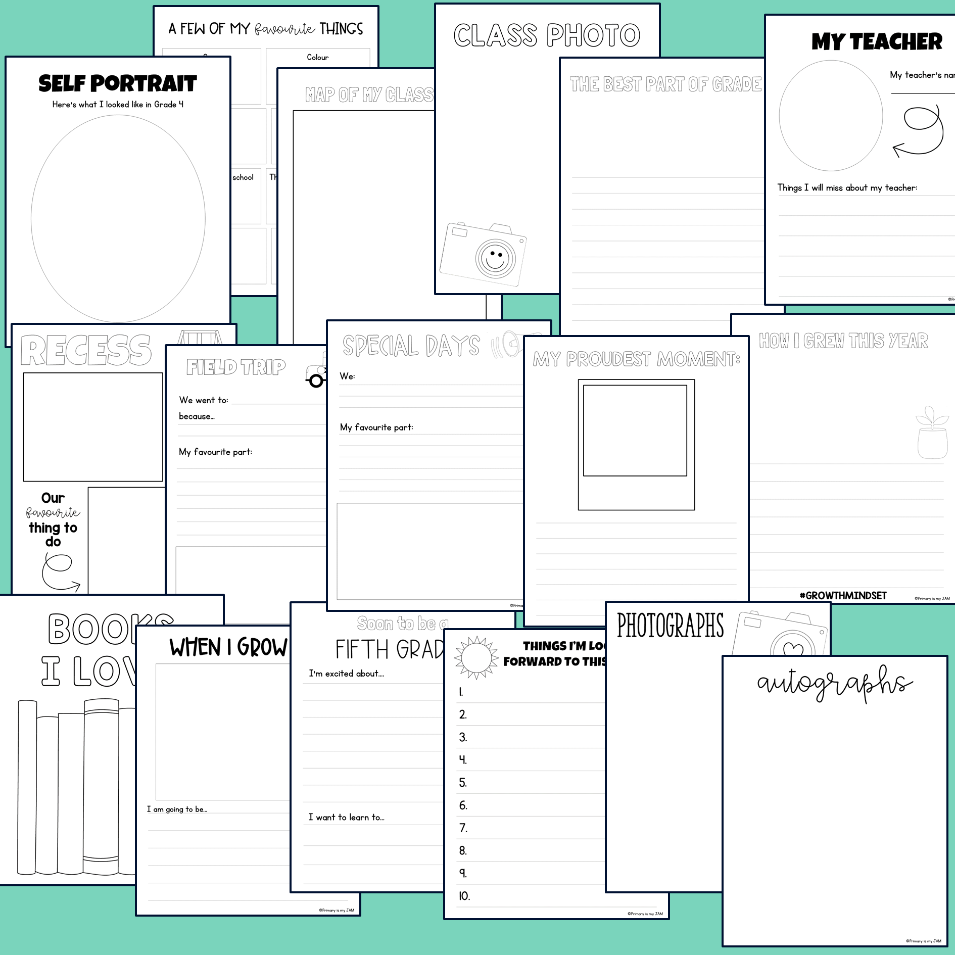 End of Year Memory Book for Grade 4 with Canadian Spelling | Made By ...