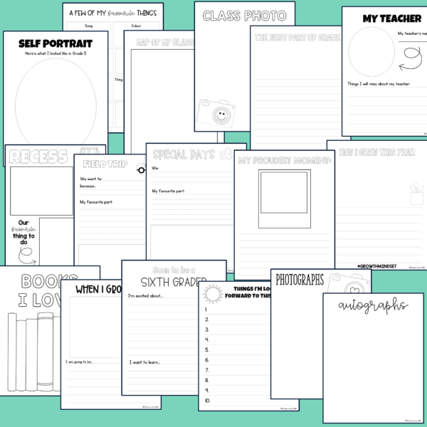 End of Year Memory Book for Grade 5 with Canadian Spelling - Made By ...