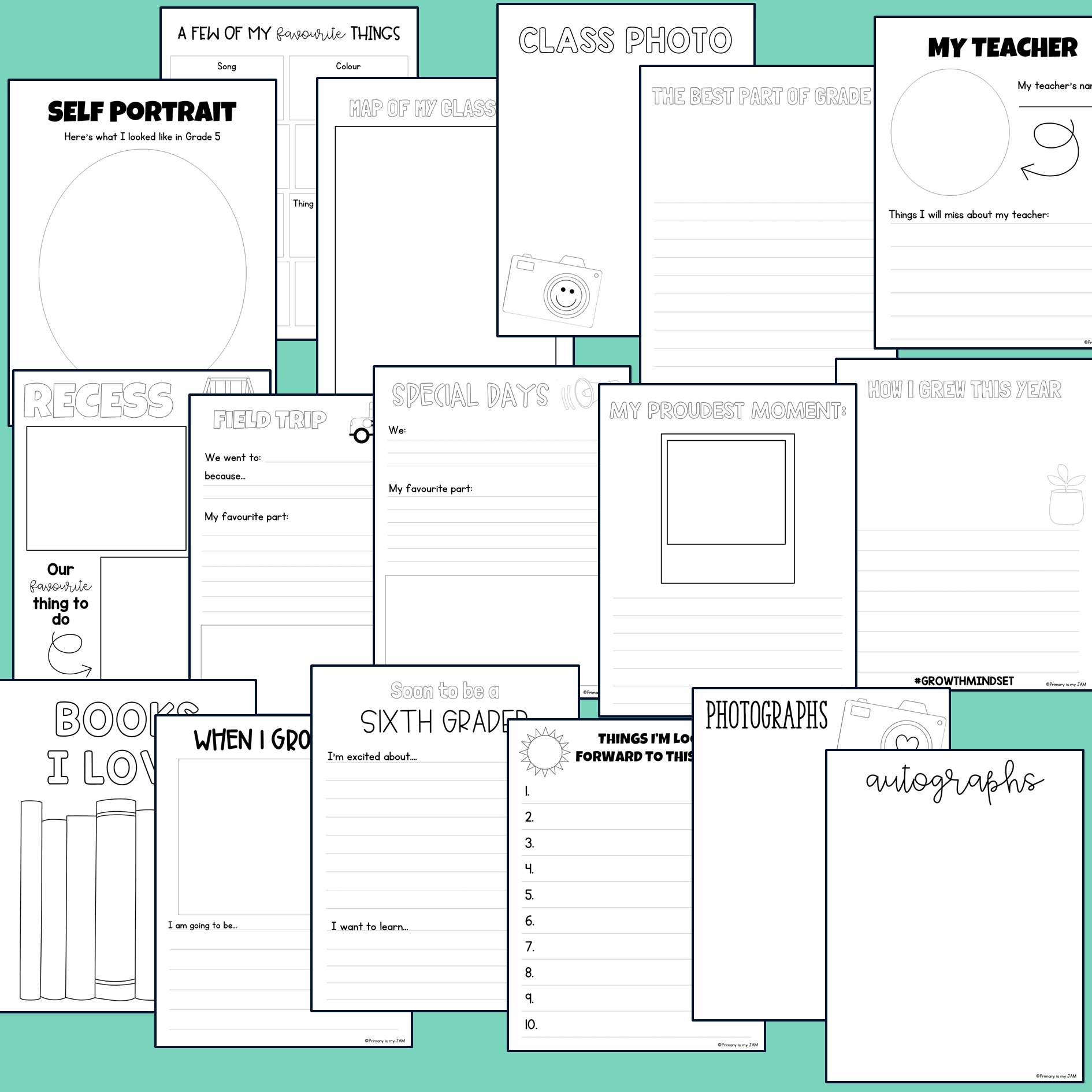 End of Year Memory Book for Grade 5 with Canadian Spelling | Made By ...