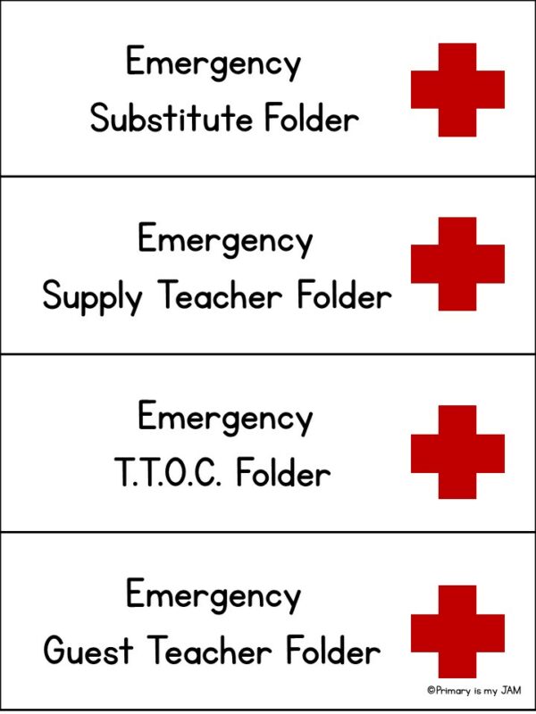Emergency Sub Preparations - Made By Teachers