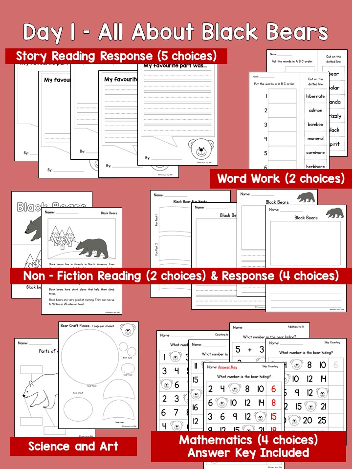 Emergency Sub Plans - Full Week Bear Themed | Made By Teachers