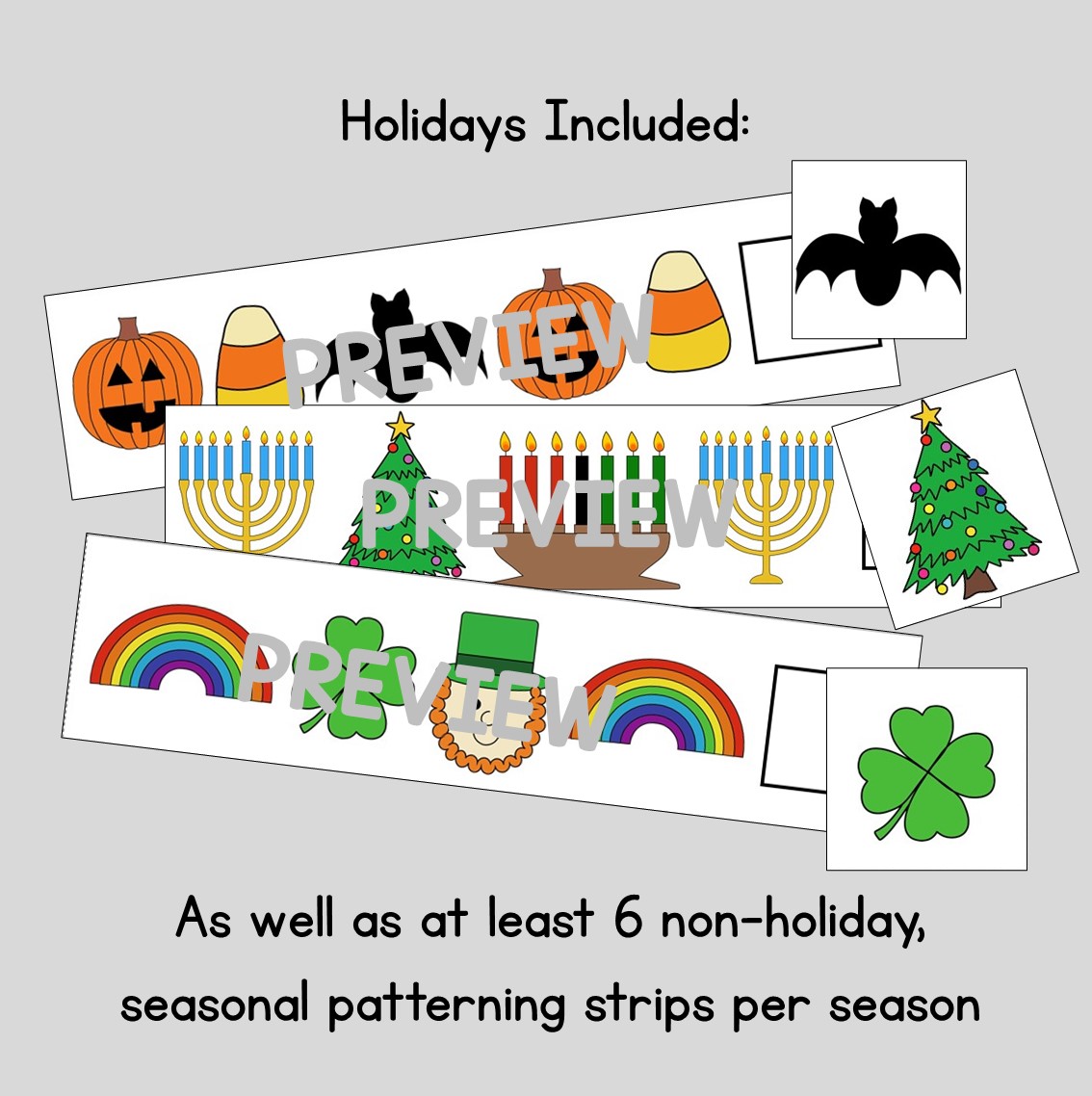 Holiday and Seasonal Patterning Strips | Made By Teachers
