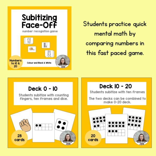 Subitizing Bundle - Numbers to 10 and Numbers to 20 Games and Centers ...