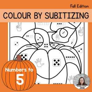 Color by Code Subitizing Fall Numbers to 5 - Made By Teachers