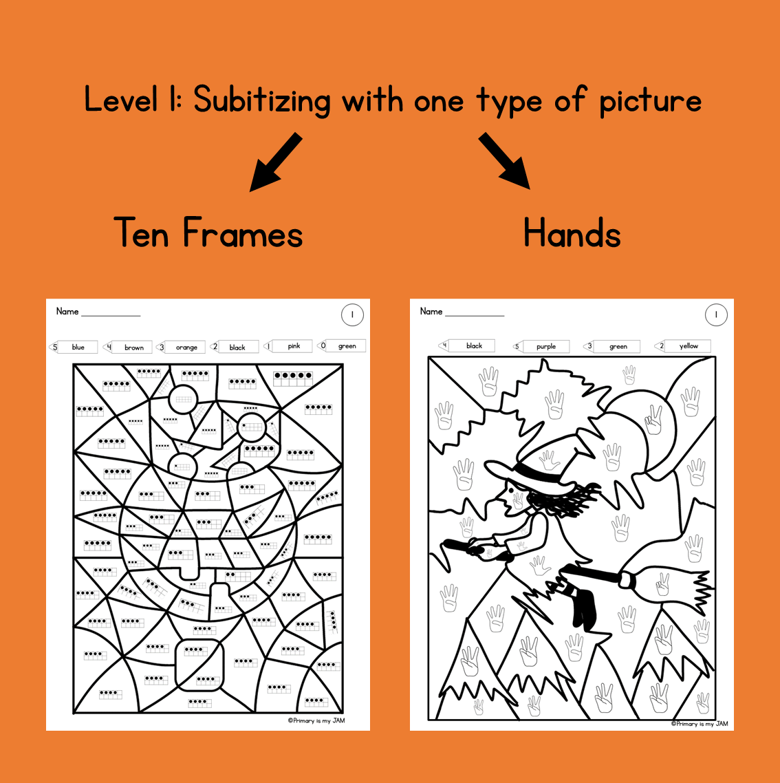 Color by Code Subitizing Fall Numbers to 5 - Made By Teachers