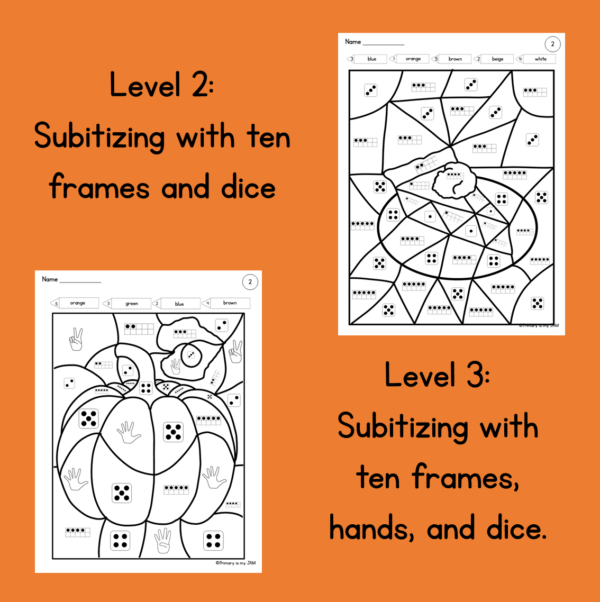 Color by Code Subitizing Fall Numbers to 5 | Made By Teachers