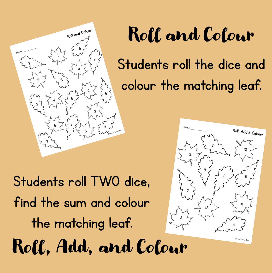 Fall themed Dice Games - Just Add Dice Centers - Made By Teachers