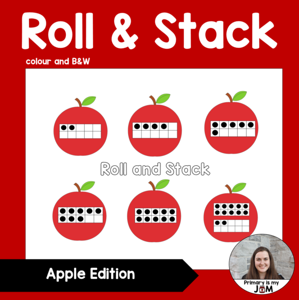 Fall Themed Dice Game - Apple Roll and Stack - Made By Teachers