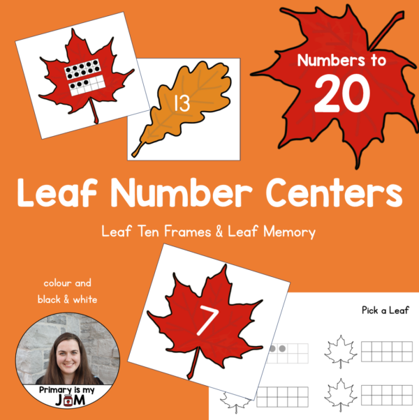 Fall Leaf Themed Numbers to 20 Centers | Made By Teachers