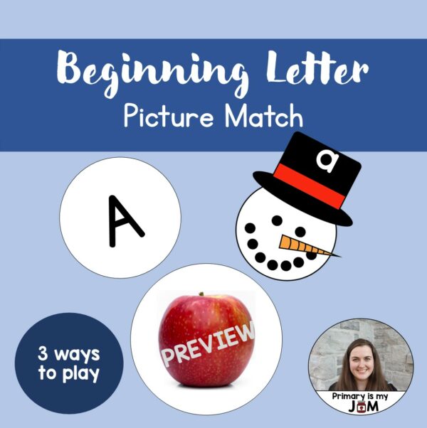 Winter Beginning Letter Match with Real Photographs | Made By Teachers