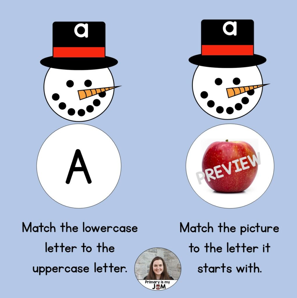 Winter Beginning Letter Match with Real Photographs | Made By Teachers