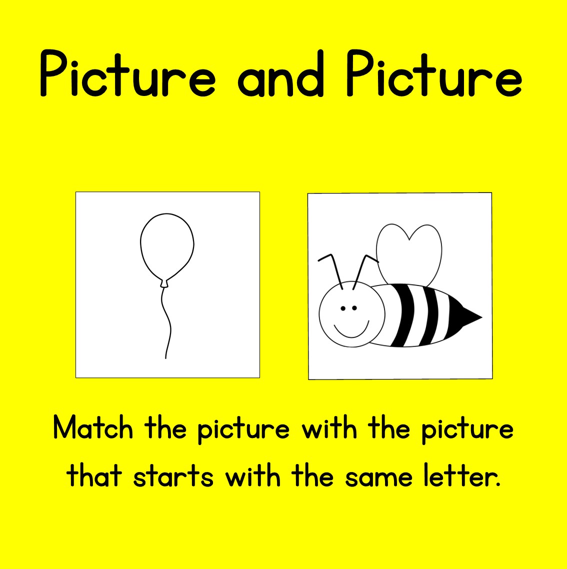 Beginning Letter Match Game - ink saving black and white | Made By Teachers