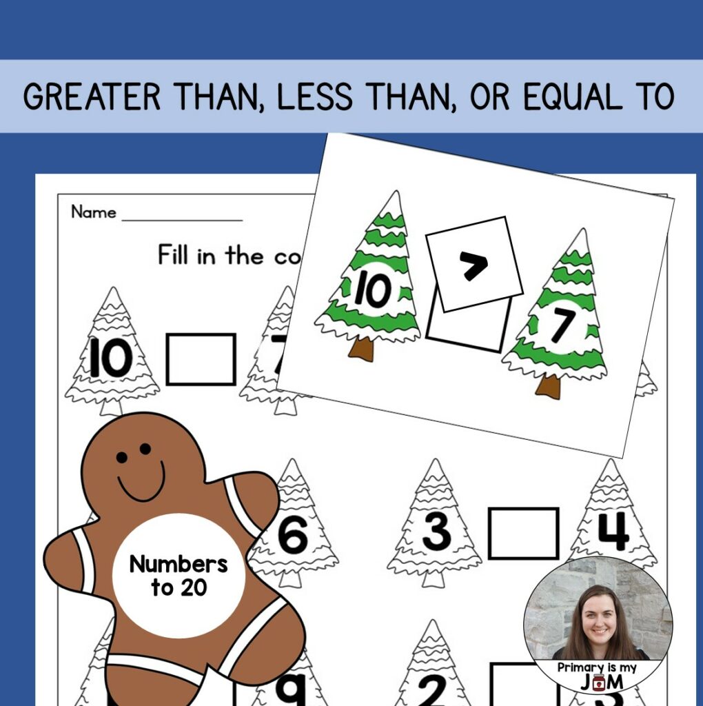 Winter Comparing Numbers to 20 Math Center | Made By Teachers