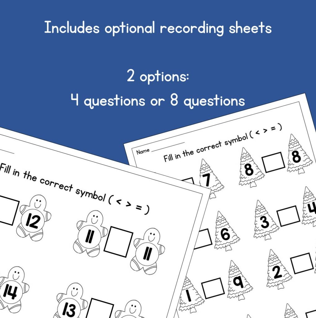 Winter Comparing Numbers to 20 Math Center | Made By Teachers