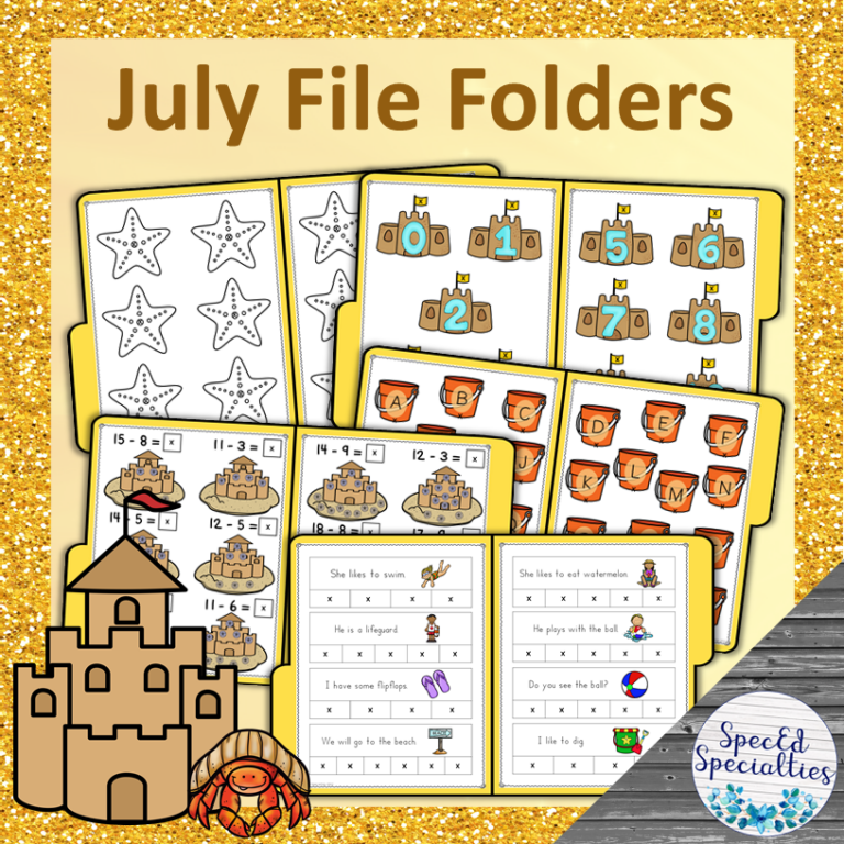 Summer Beach File Folders for July in Special Education | Made By Teachers