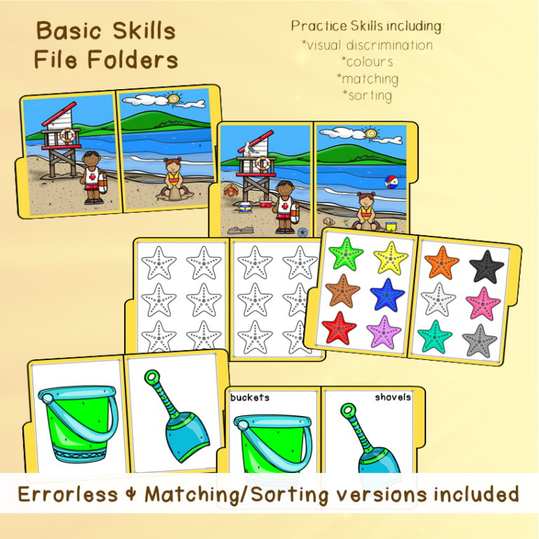 Summer Beach File Folders for July in Special Education | Made By Teachers