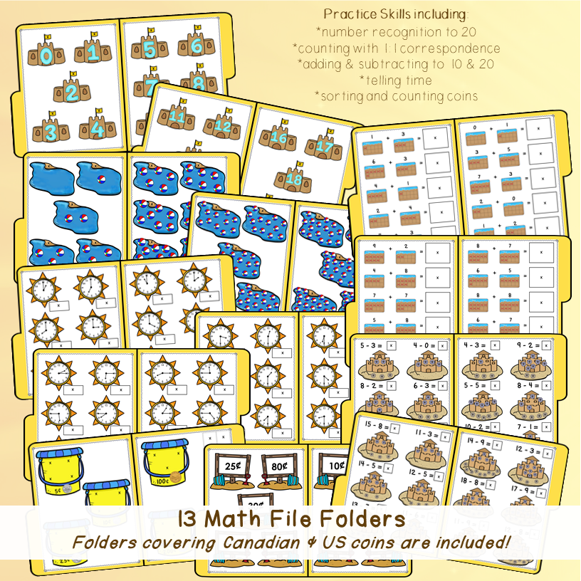 Summer Beach File Folders for July in Special Education | Made By Teachers
