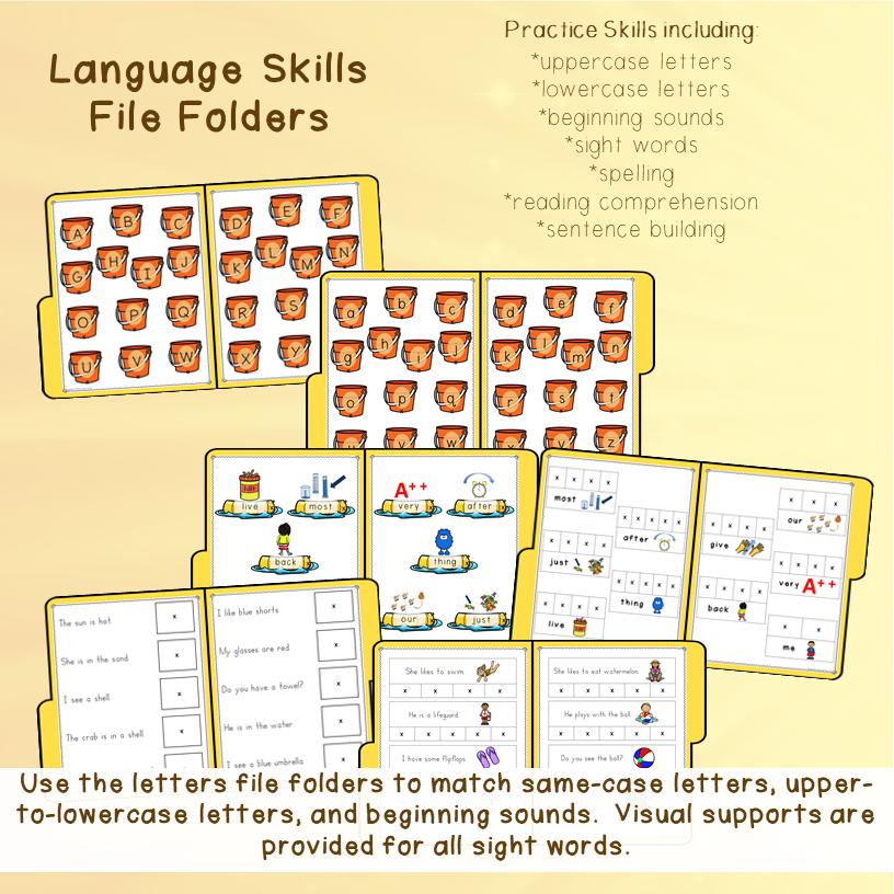 Summer Beach File Folders for July in Special Education | Made By Teachers