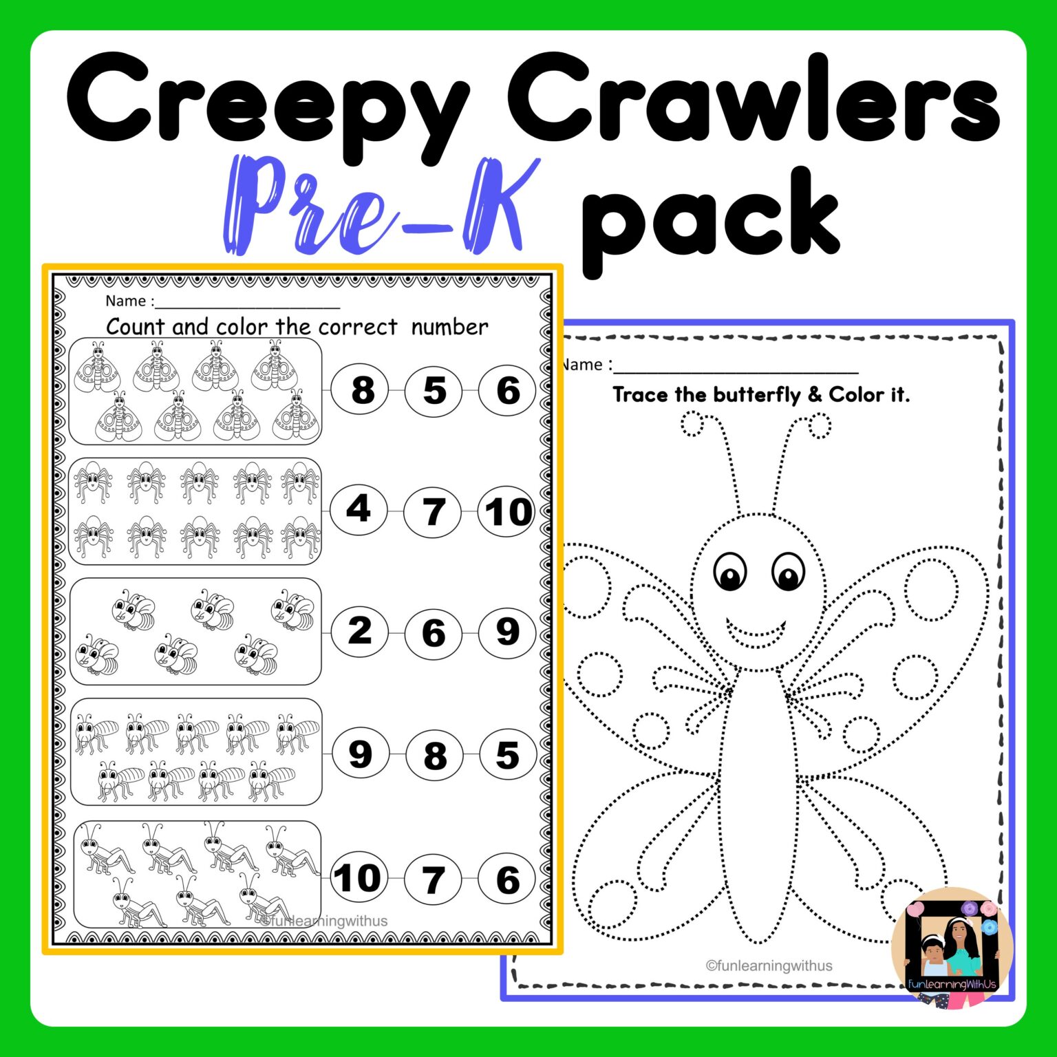 Insects Bugs & Creepy Crawlers Pack for Preschool & Pre-K | Made By ...