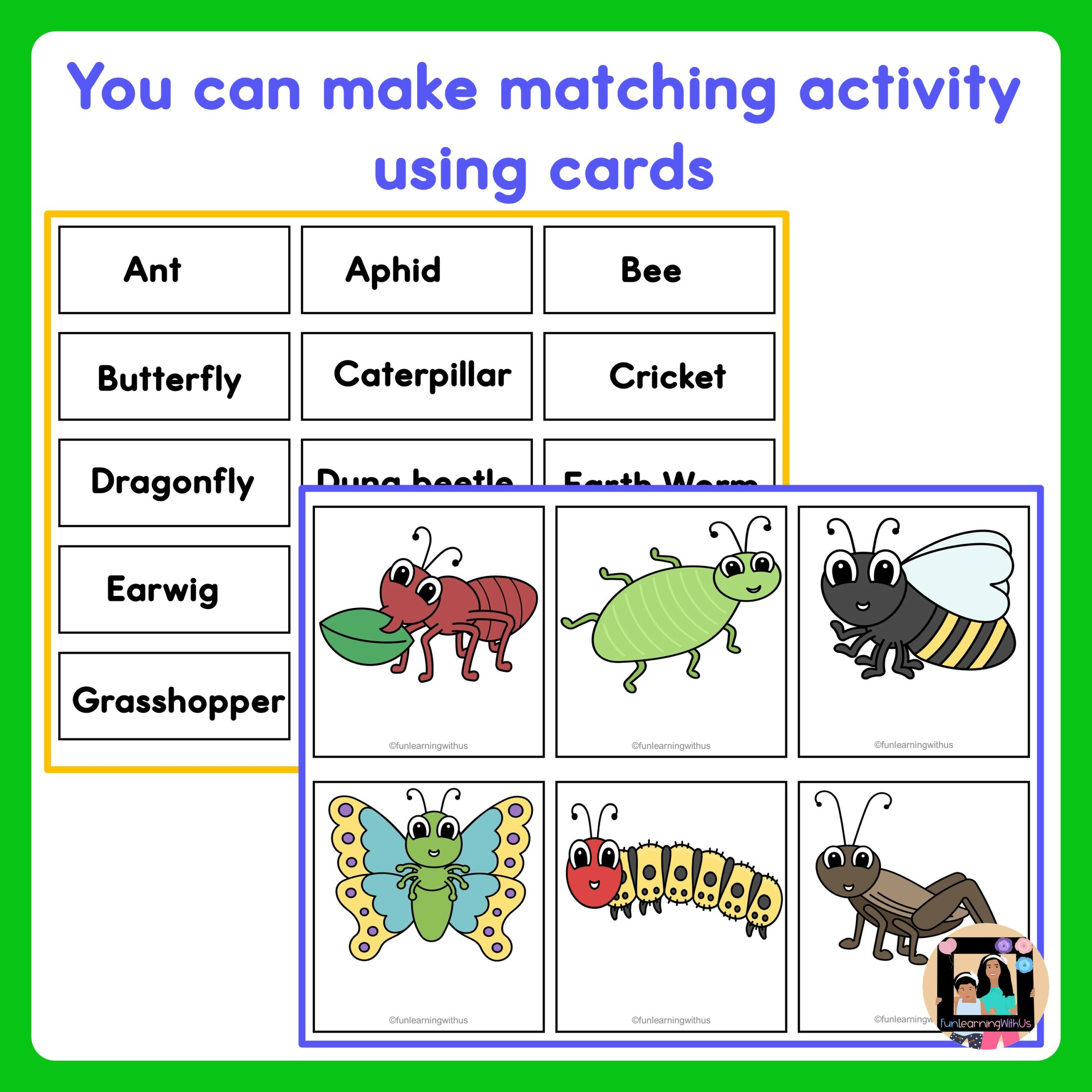Insects Bugs & Creepy Crawlers Flashcards & Bingo Sheets | Made By Teachers