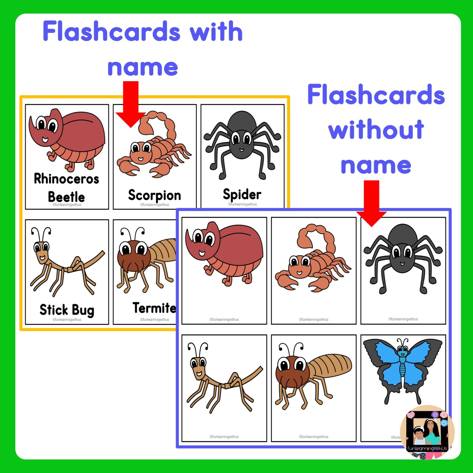 Insects Bugs & Creepy Crawlers Flashcards & Bingo Sheets | Made By Teachers