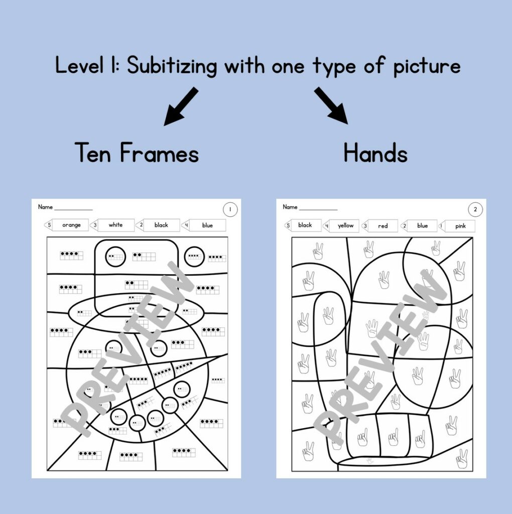 Winter Color by Code Subitizing Numbers to 5 | Made By Teachers