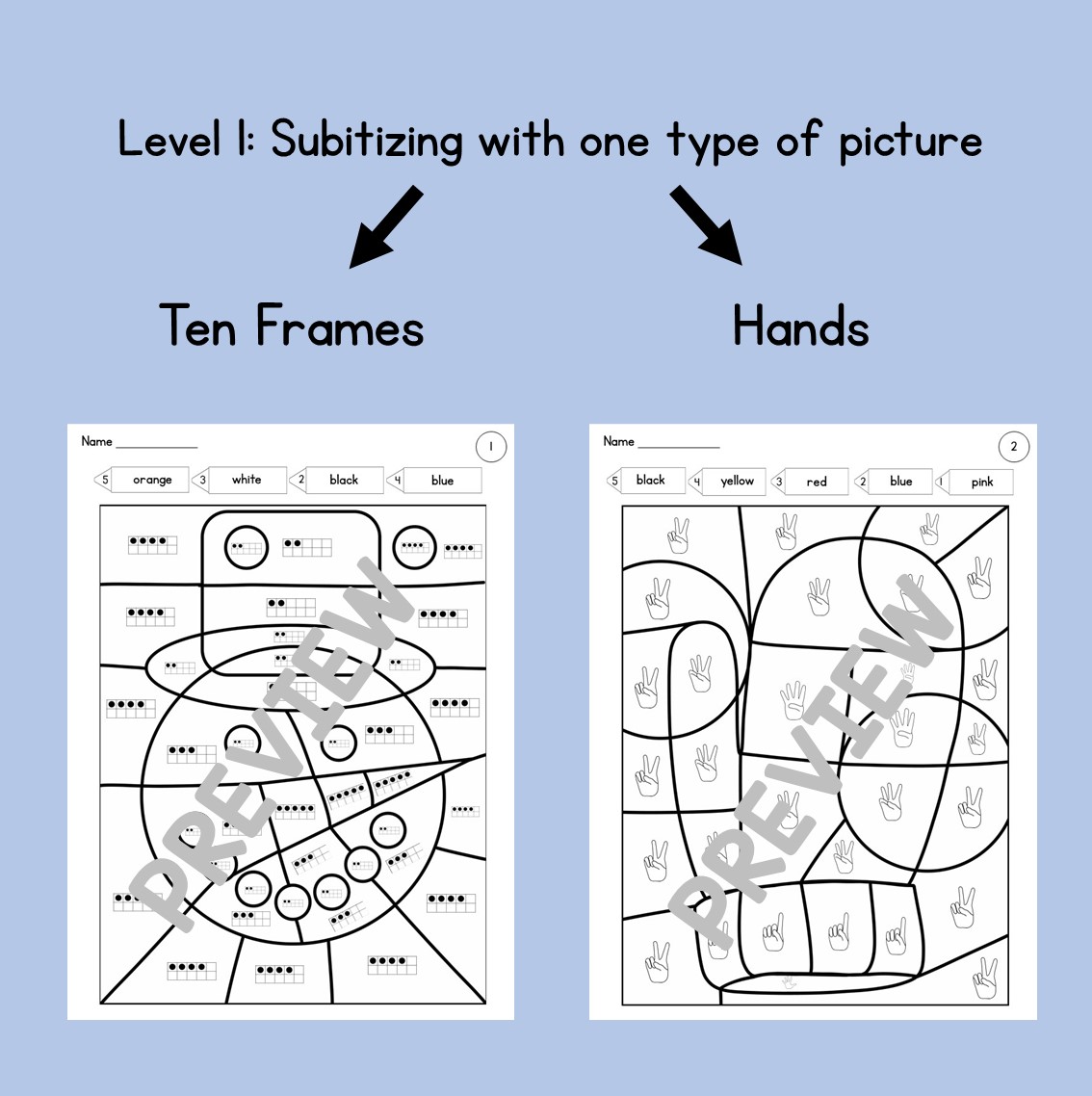 Winter Color by Code Subitizing Numbers to 5 - Made By Teachers