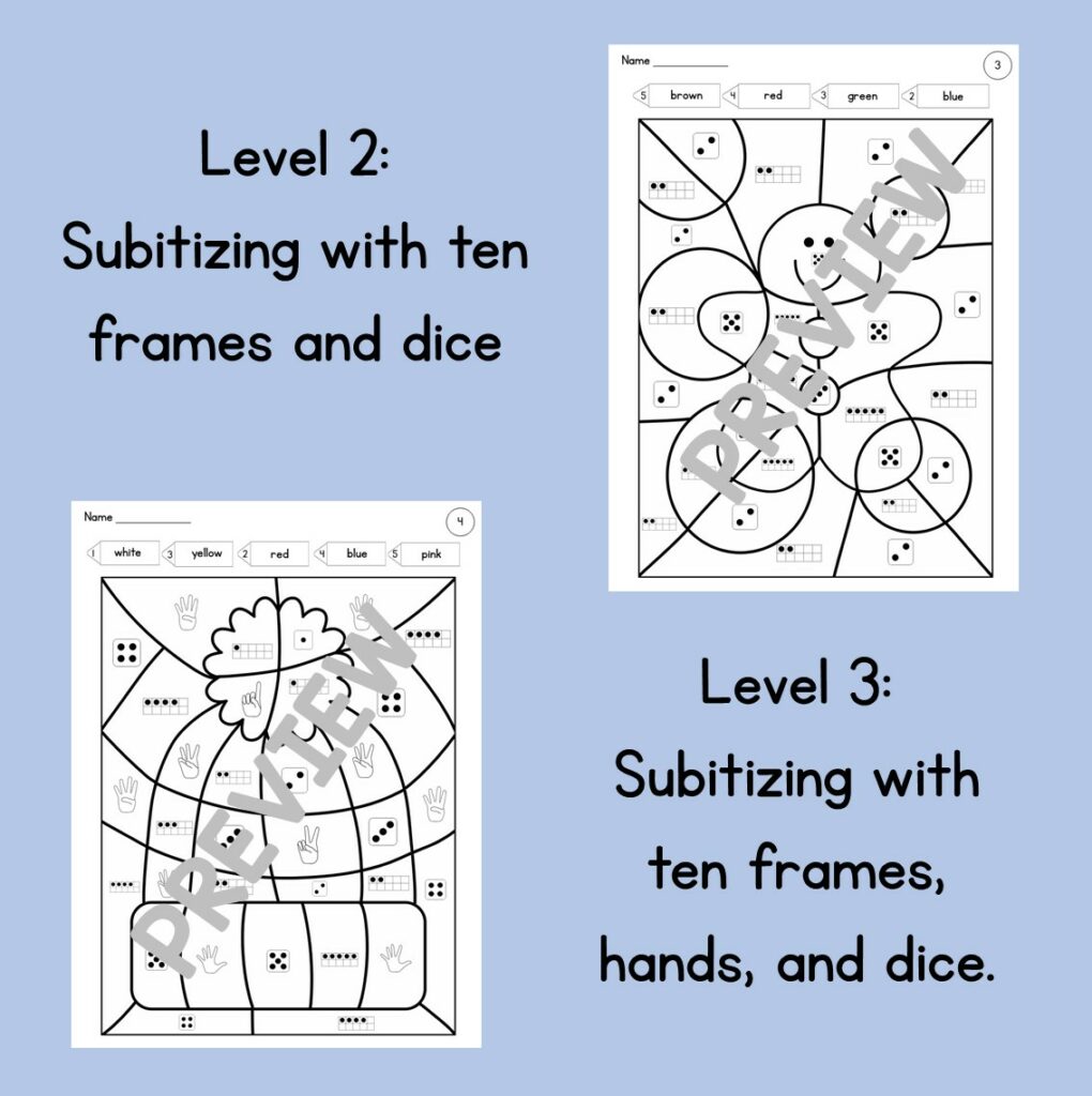 Winter Color by Code Subitizing Numbers to 5 | Made By Teachers